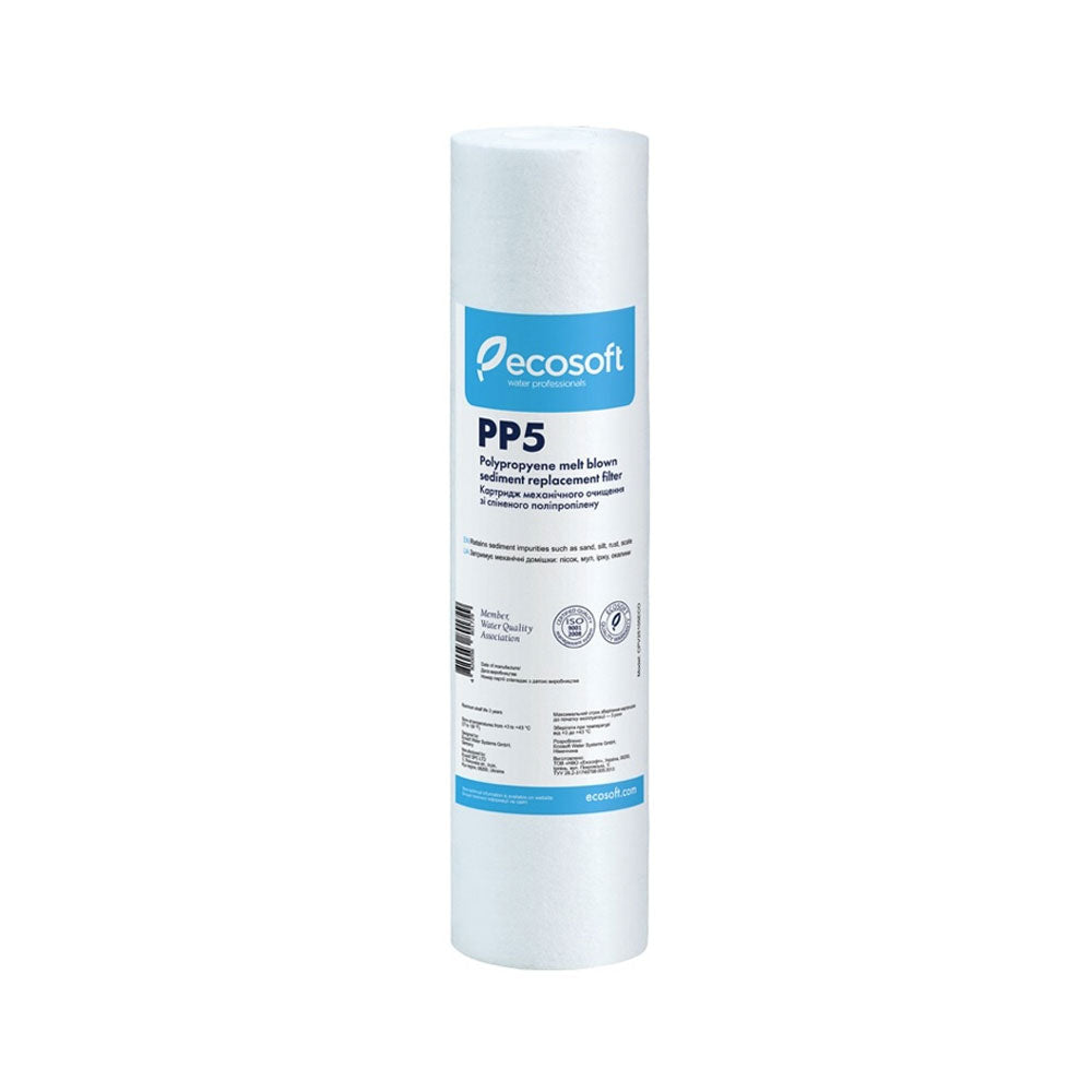 Ecosoft 2.5" × 10" 5 Micron Melt Blown Sediment Replacement Filter (PP5) | Hommix UK
