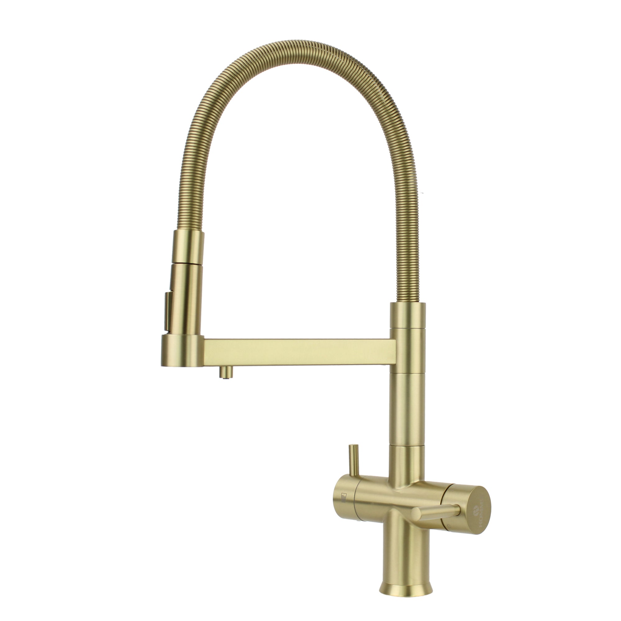 Savona Brushed Brass Pull-Out Spray Triflow Tap | Hommix UK