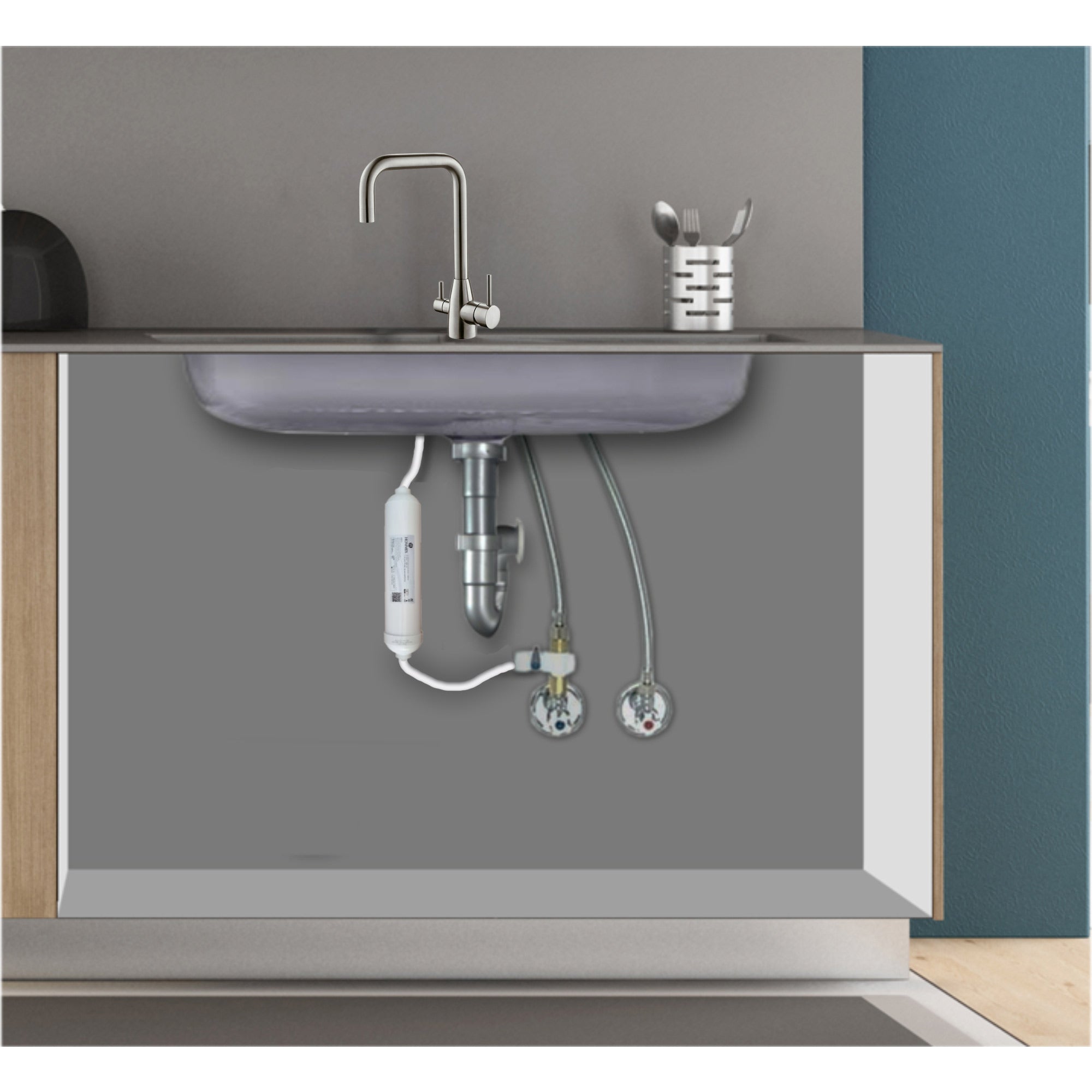 Olaf Brushed Stainless 3-Way Filter Tap | Hommix UK Limited