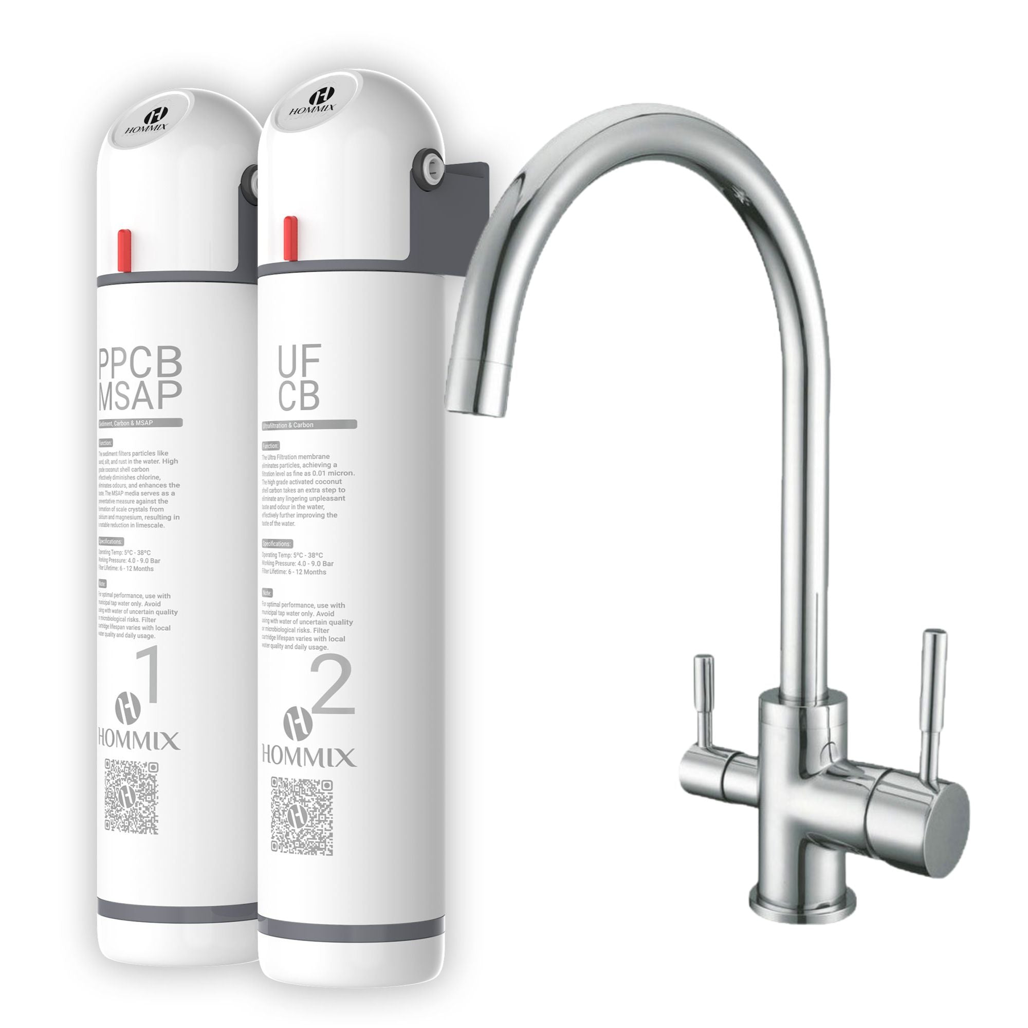 Hommix Ultra UF & Softening Drinking Water Filter with Verona Chrome ...