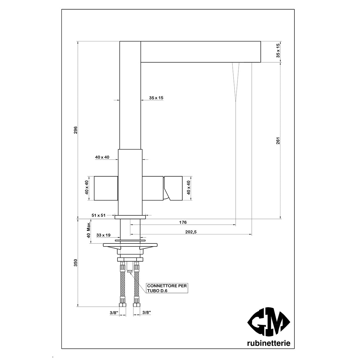 Hommix Modena 3-Way Tap (Tri-Flow) Modern Kitchen Mixer | Hommix UK